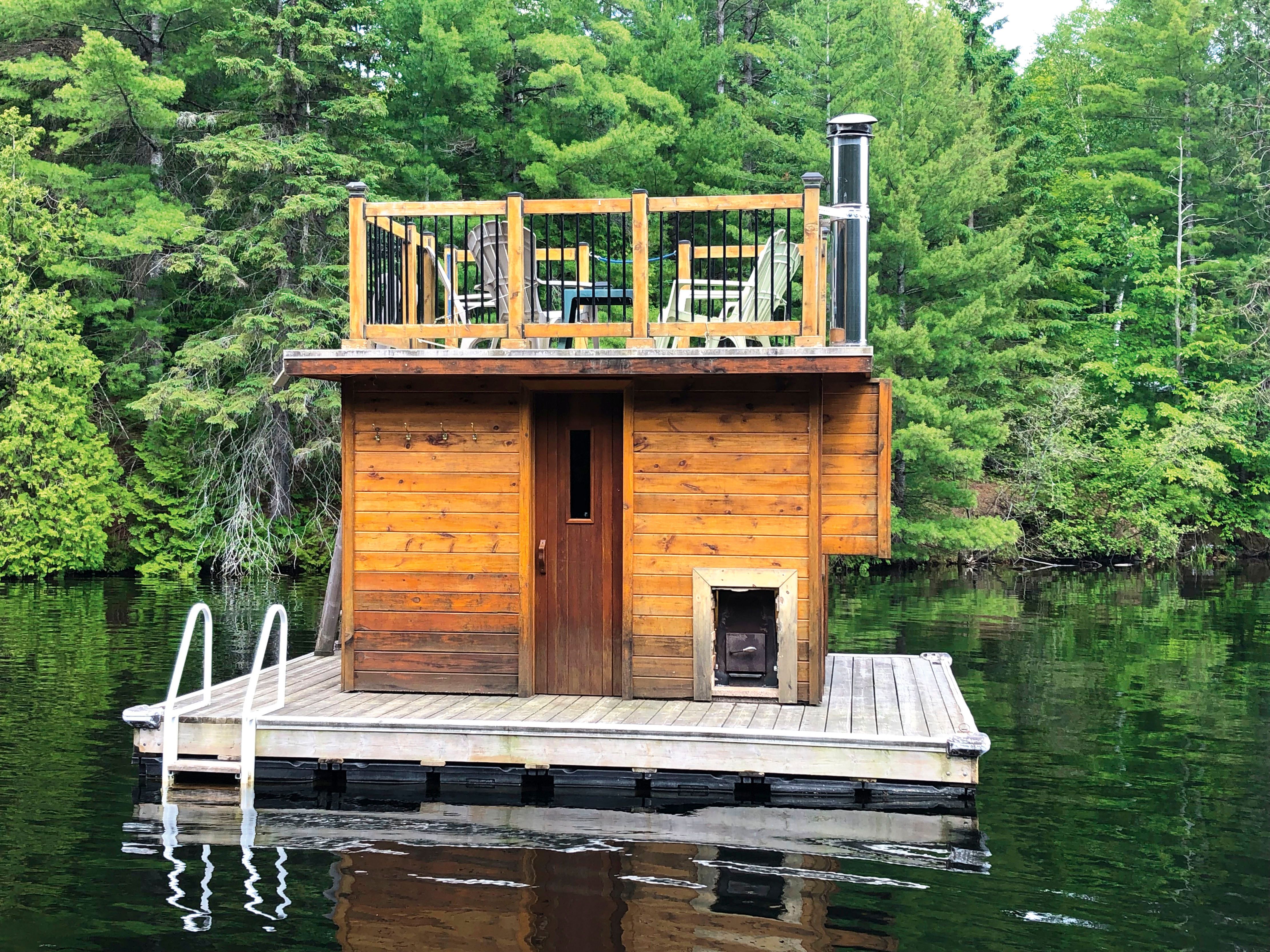This awesome DIY floating sauna is something you would only see at the ...
